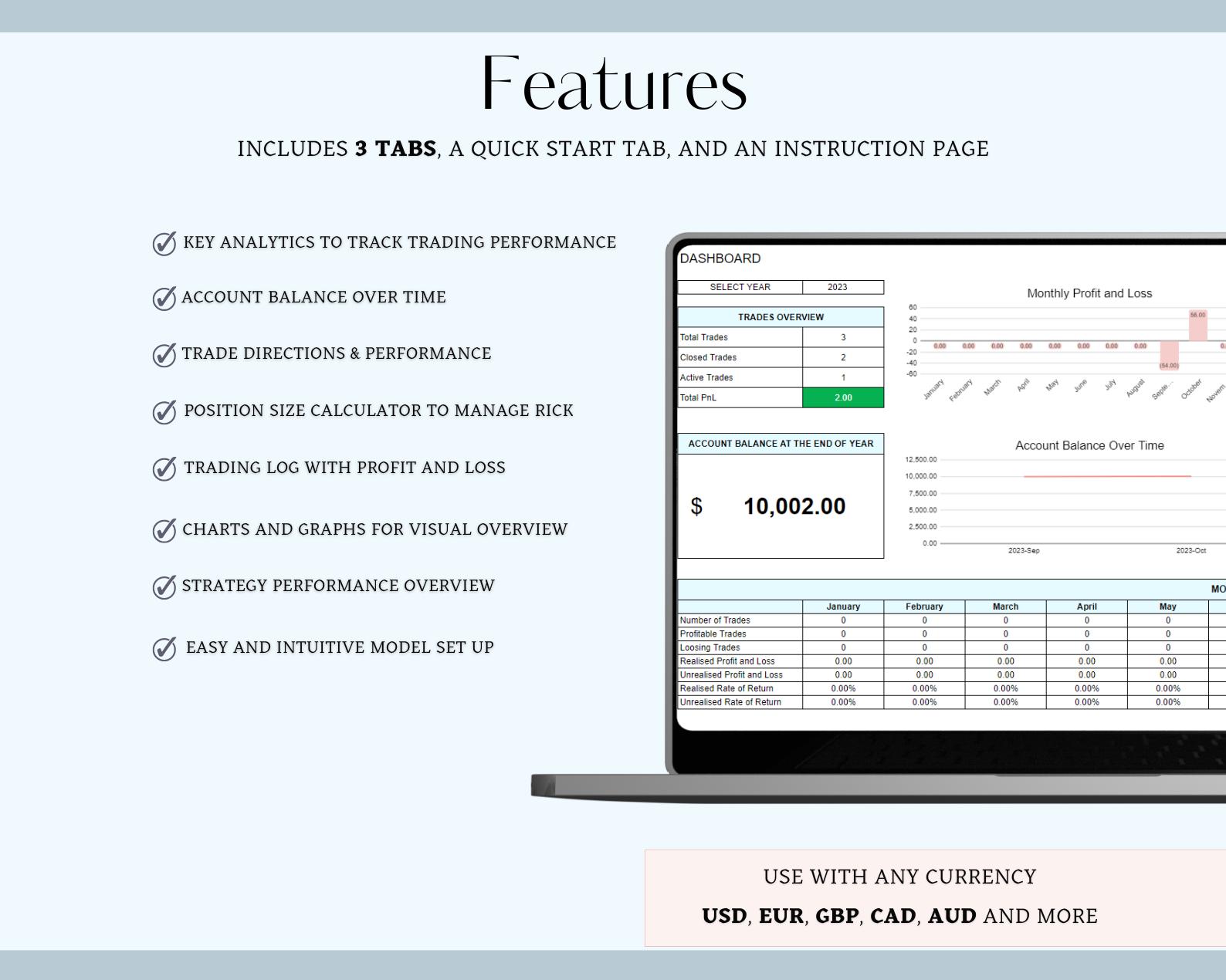 Cryptocurrency Trading Journal in Excel & Google Sheets, Simple Trading ...