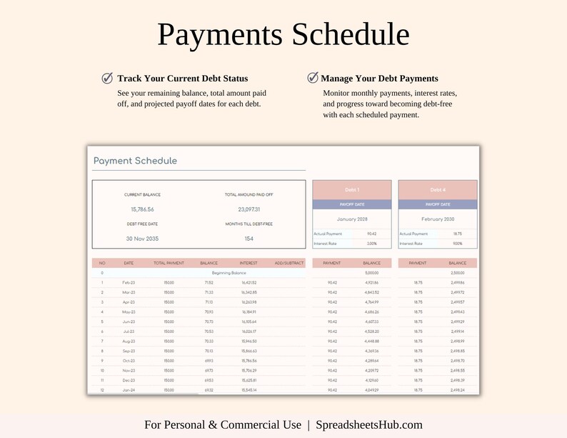 PLR - Debt Payoff Tracker Dashboard Template (with Resale Rights) - Etsy