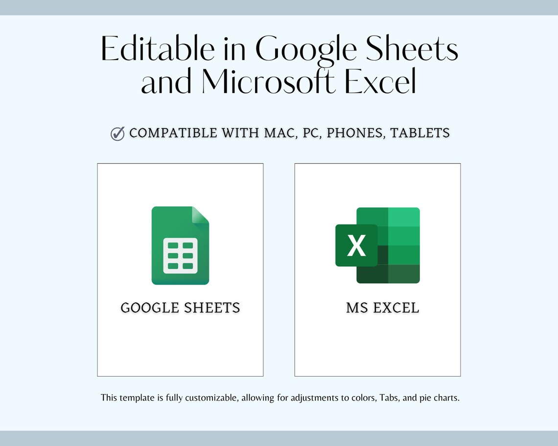 Monthly Budget Spreadsheet Template Excel and Google Sheets, Monthly ...