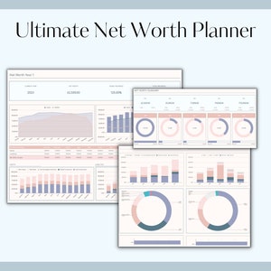 Net Worth Tracker Spreadsheet Template in Excel & Google Sheets, Net ...