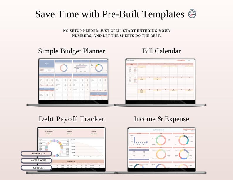 All-in-one Budgeting & Finance Bundle | Excel and Google Sheets | 192 ...