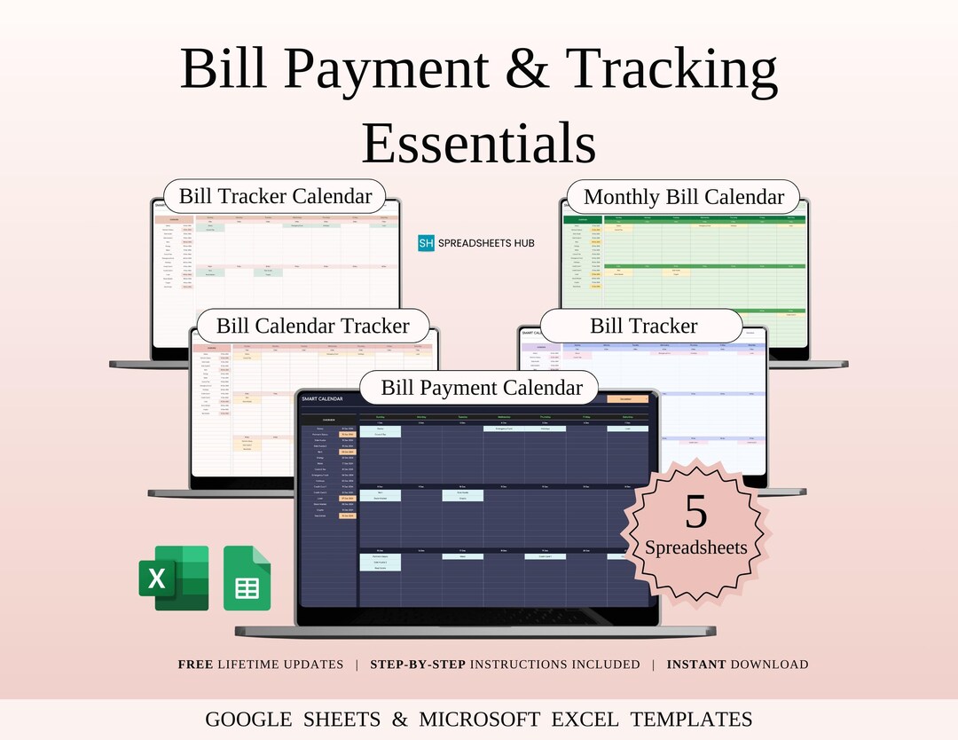 Bill Payment & Tracking Essentials | Excel and Google Sheets | 20 ...