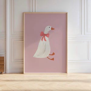 Cute Goose Wall Art, Goose Print, Silly Goose Poster, Pink Nursery ...
