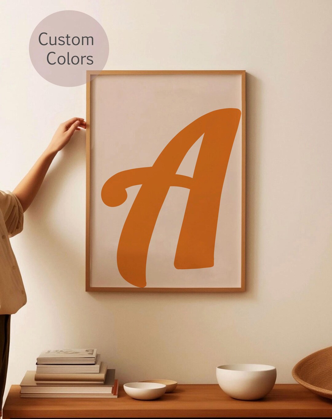 Custom Modern Uppercase Letter Print, Personalized Letter A Wall Art ...