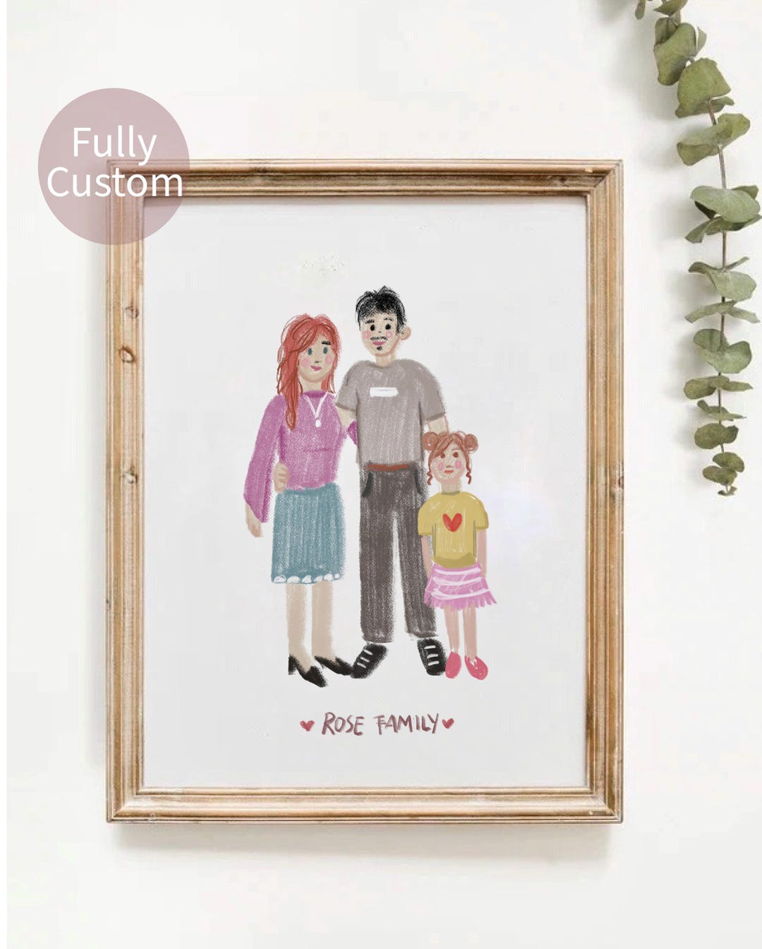 Custom Family Funky Portrait, Full Body Couple Cartoon Pet Illustration ...