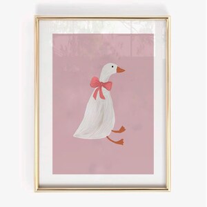 Cute Goose Wall Art, Goose Print, Silly Goose Poster, Pink Nursery ...