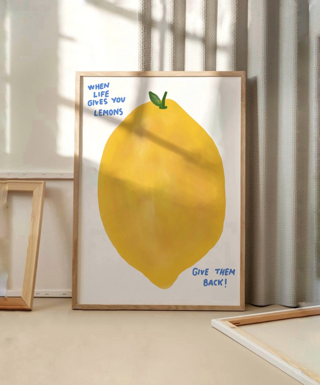 Lemon Art Print, Kitchen Wall Decor, Summer Prints, Funny Quote Poster ...