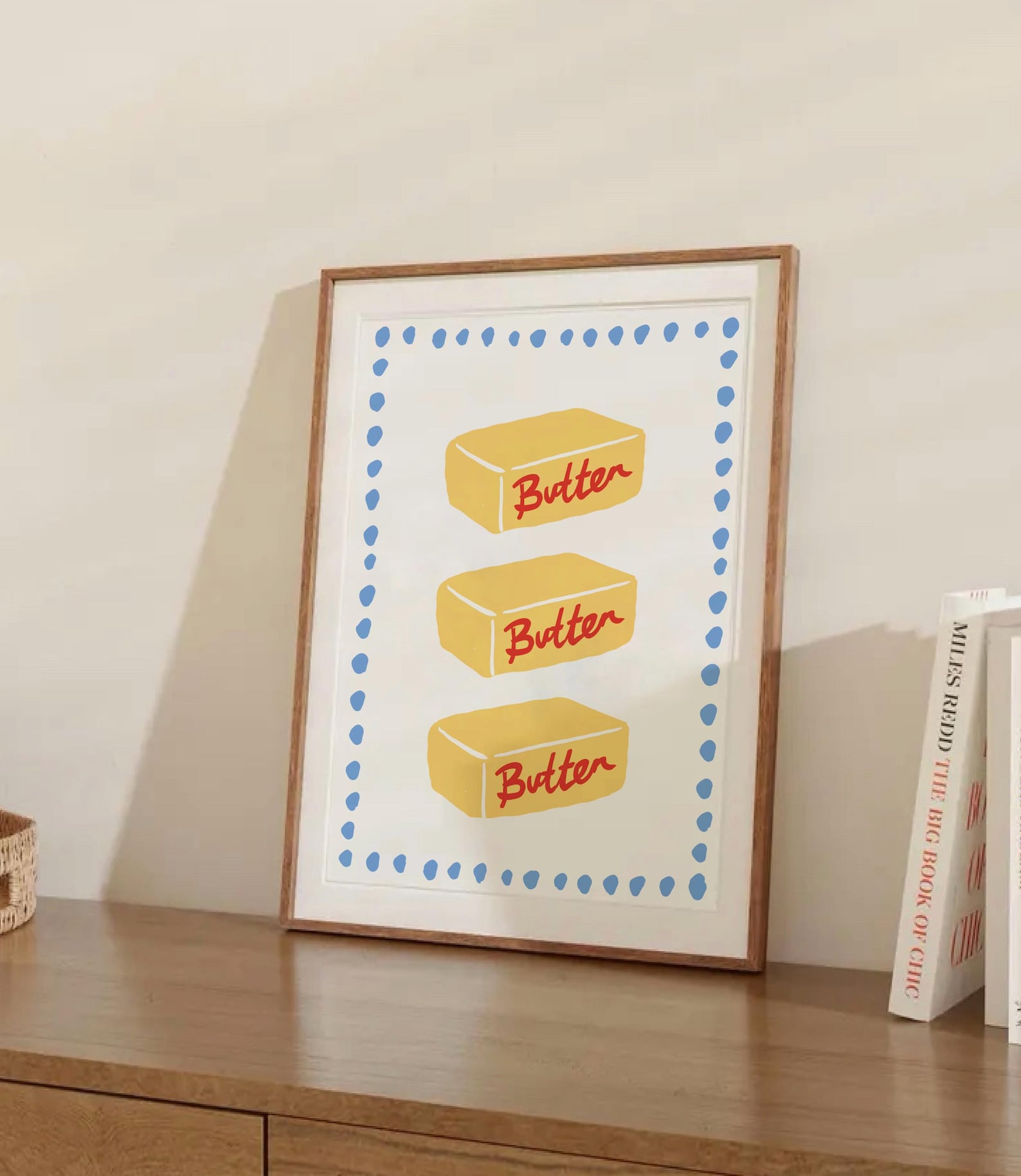 Butter Art Print, Retro Kitchen Wall Art, Yellow Butter Poster, Trendy ...
