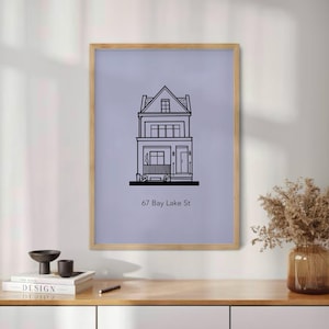 Custom House Illustration, Personalized House Portrait, House Line Art ...