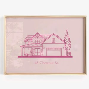 Custom House Illustration, Personalized House Portrait, House Line Art ...