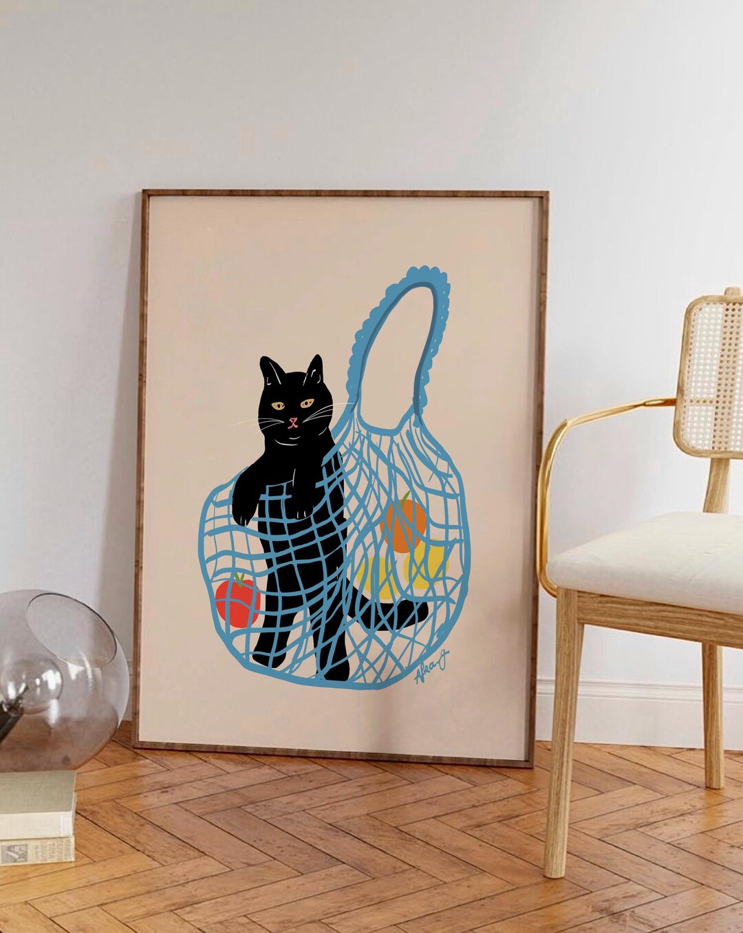 Cat Retro Poster, Trendy Cat Wall Art, Maximalist Animal Print, Funny ...