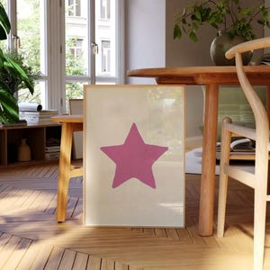 Retro Pink Star Print, Hand Drawn Sketch (digital Download) - Etsy