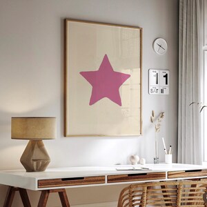 Retro Pink Star Print, Hand Drawn Sketch (digital Download) - Etsy