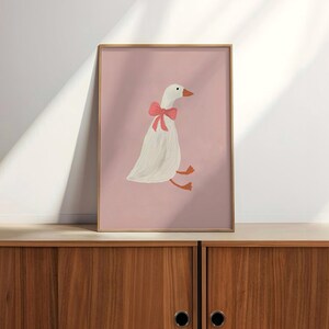 Cute Goose Wall Art, Goose Print, Silly Goose Poster, Pink Nursery ...