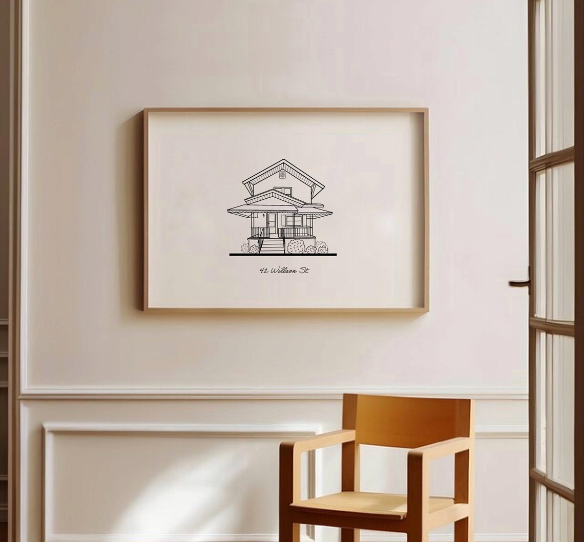 Custom House Portrait, Personalized House Illustration, New Home Line ...