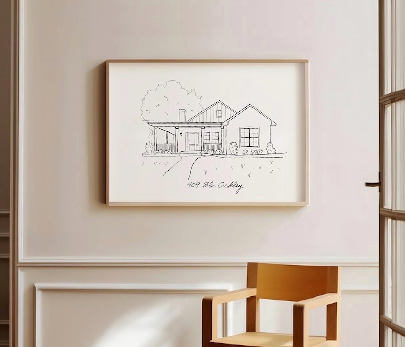Hand Drawn Custom House Drawing, New Home Gift Sketch, Housewarming ...