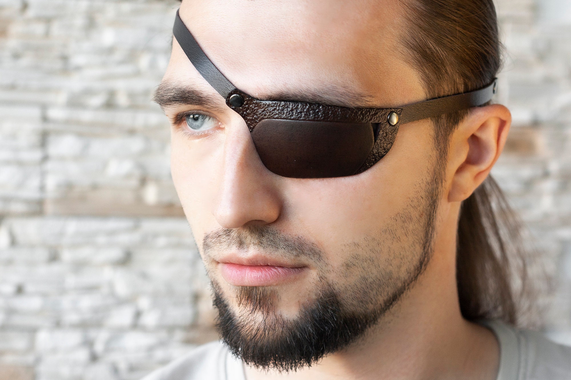 Eye Patch, Leather Eye Patch, Slim Eye Patch, Woman Eye Patch, Man Eye ...