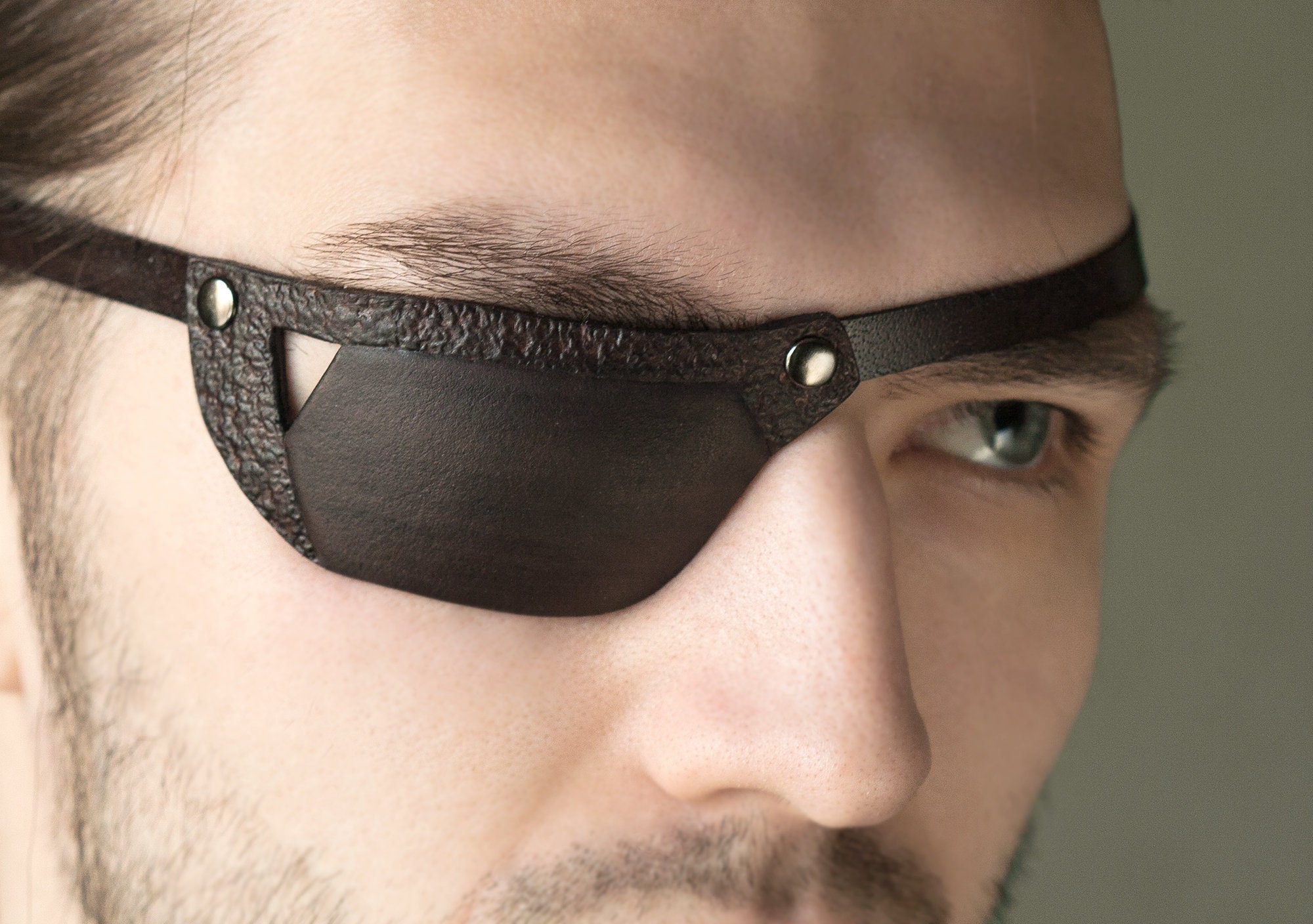 Leather Eye Patch, Eye Patch, Black Eye Patch, Brown Eye Patch, Unisex ...