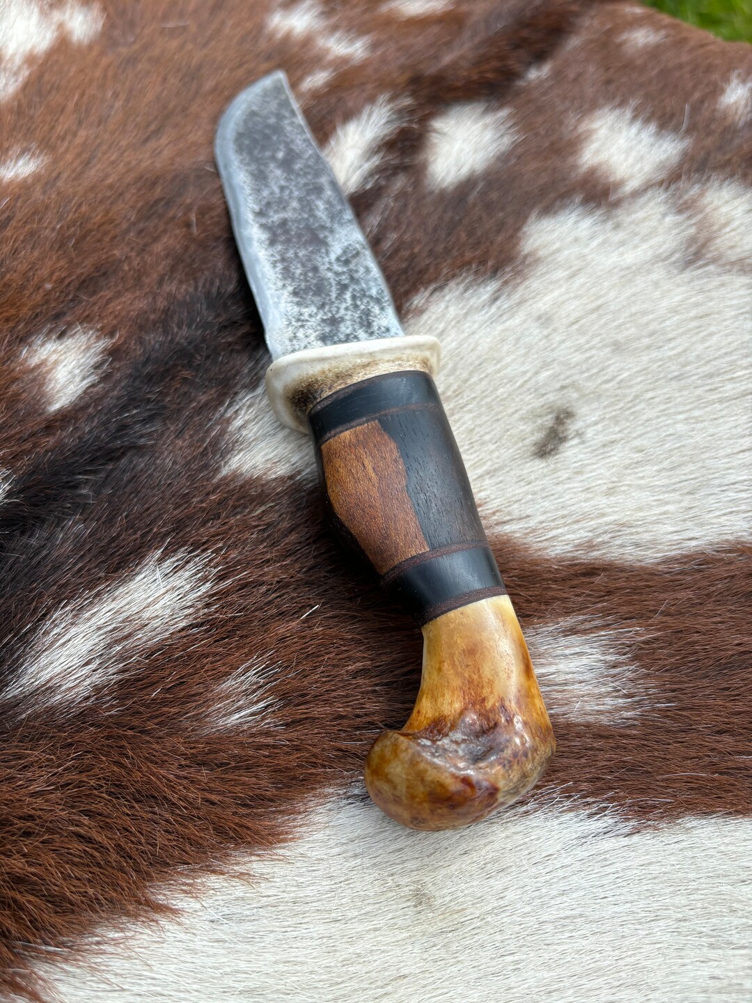 Unique Knife Made From a Vintage Hoe and Bone - Etsy