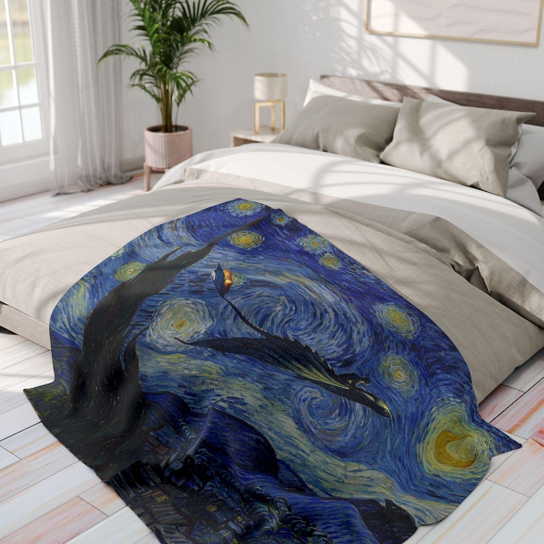 How to Train Your Dragon Starry Night Dragon Fleece Blanket | Toothless ...