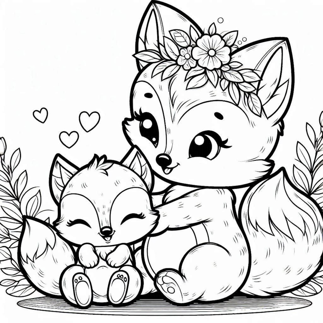 Spring Baby Animals Printable Coloring Book Pages for Adults, Children ...