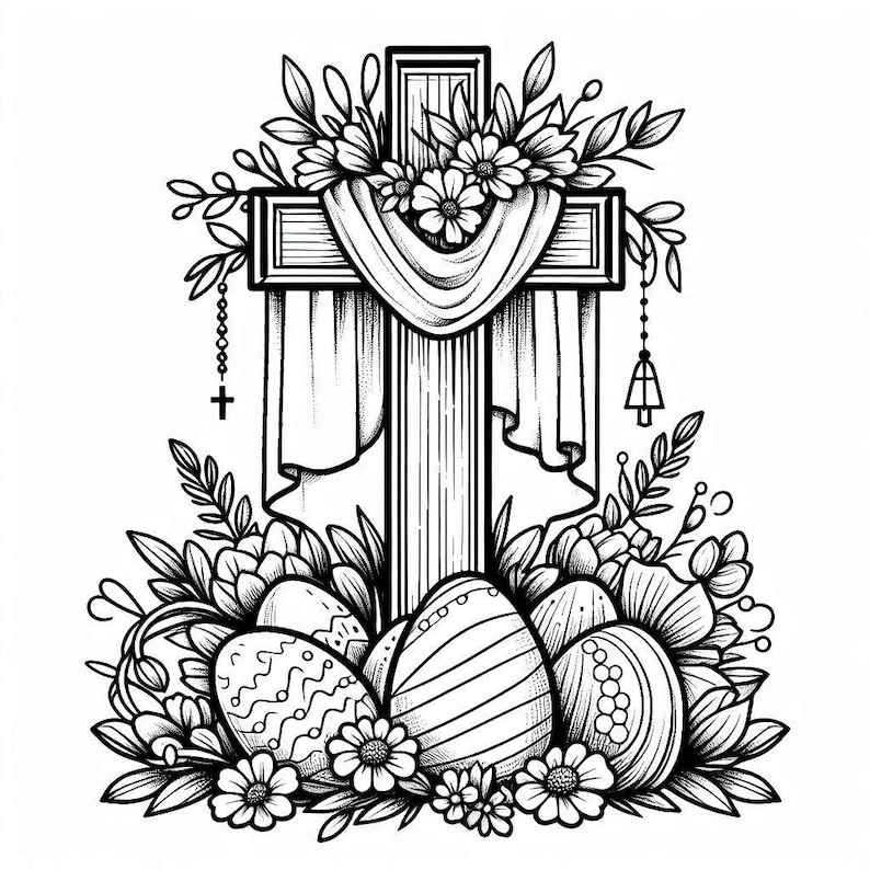 Christian Cross Coloring Book: 23 Printable Pages (PDF Download) - Etsy