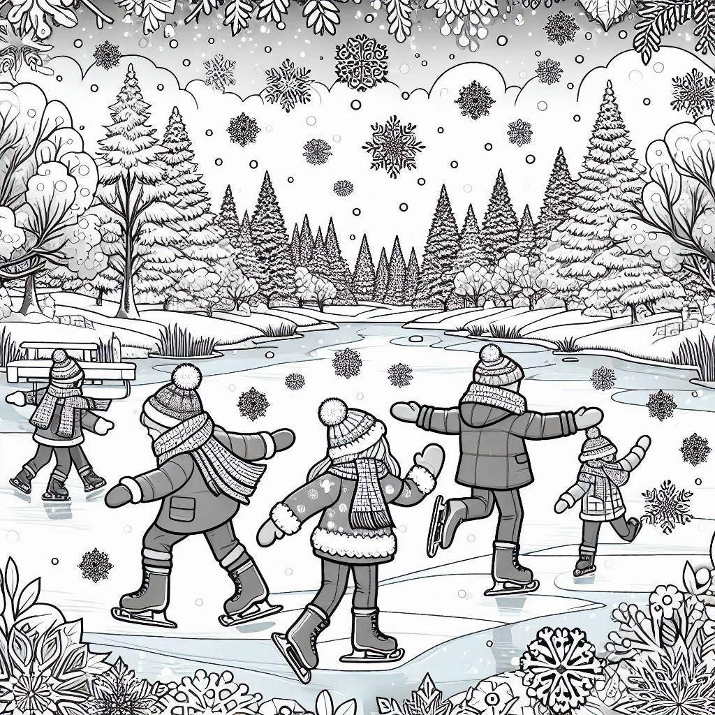 Winter Wonder Coloring Book Pages for All Ages- Printable, Digital ...