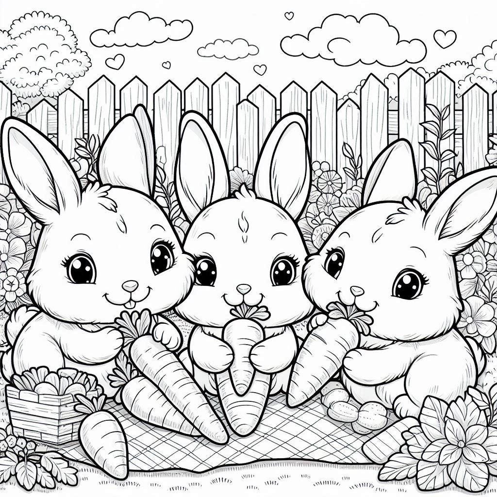 Spring Baby Animals Printable Coloring Book Pages for Adults, Children ...