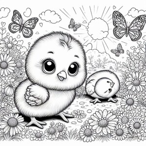 Spring Baby Animals Printable Coloring Book Pages for Adults, Children ...