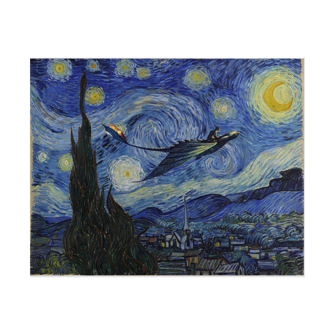 How to Train Your Dragon Starry Night Poster: Wall Art HTTYD Dorm Decor ...