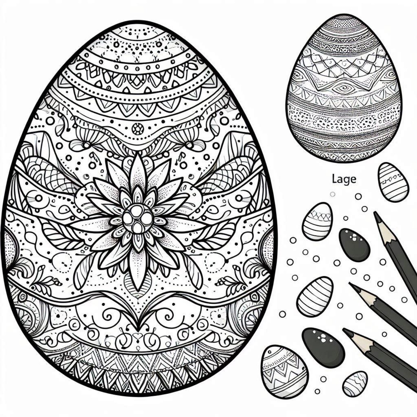 Easter Eggs Printable Coloring Book Pages for Adults, Children - Elaborate Easter Eggs, 20 Pages ...