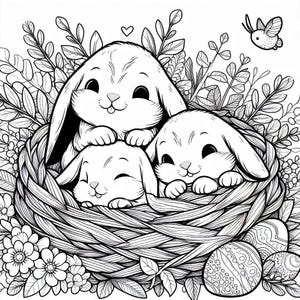 Spring Baby Animals Printable Coloring Book Pages for Adults, Children ...