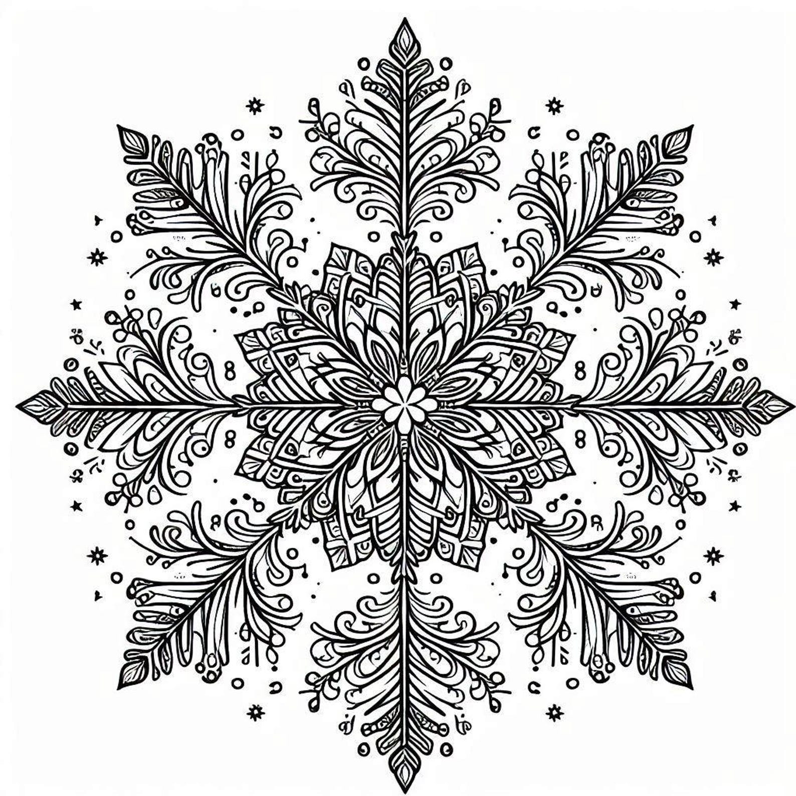 Snowflake Coloring Book Pages for All - Beautiful, Zen, Serene, Kawaii ...