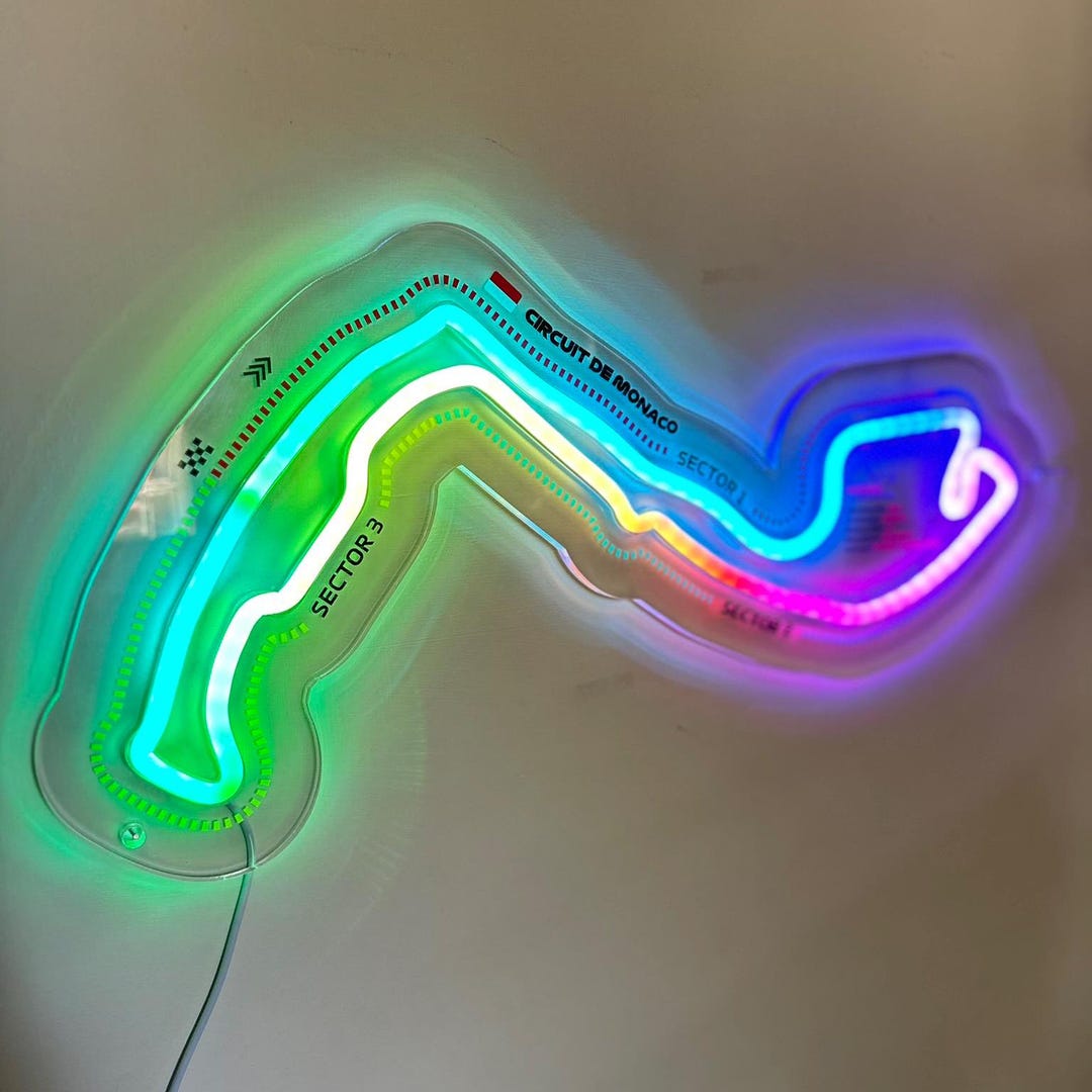 Monaco F1 Monte Carlo Sign Led Neon Track - Etsy