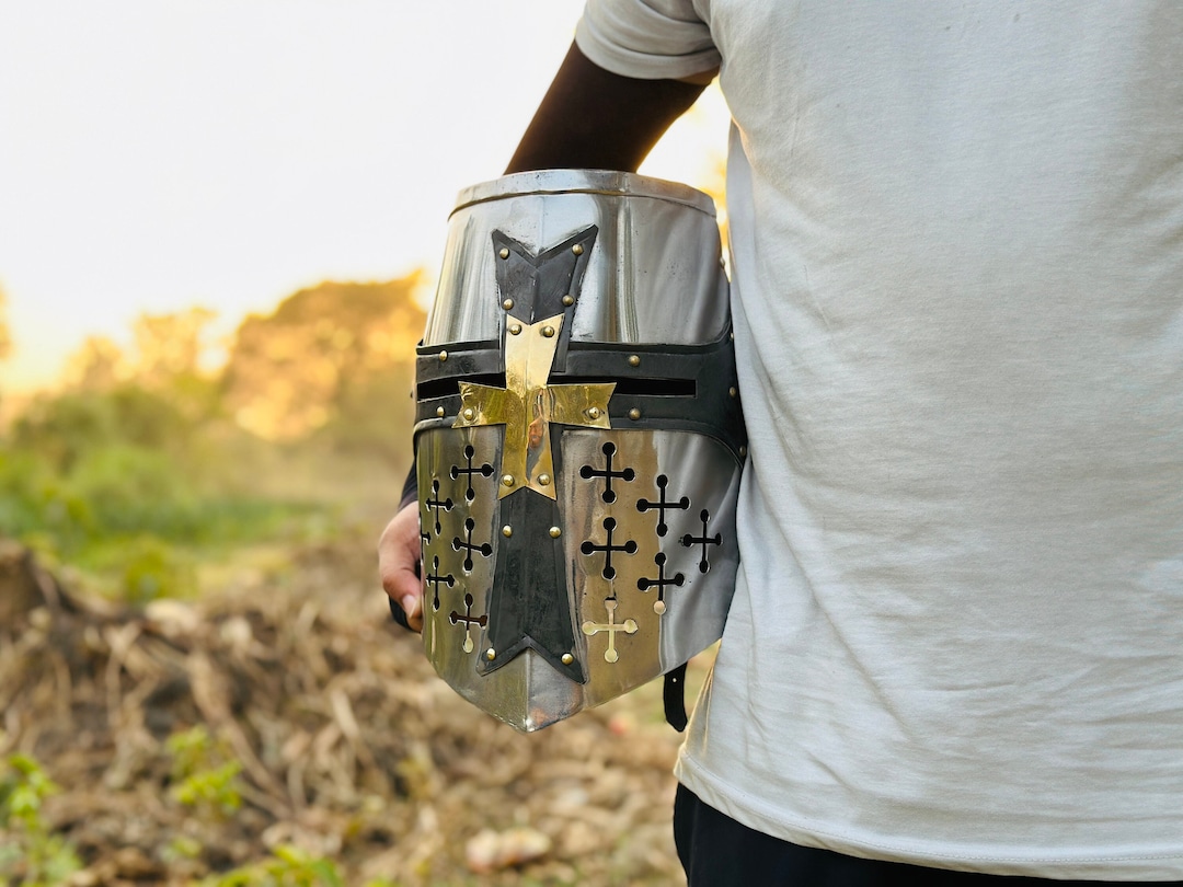 Knights Templar Helmet Authentic Medieval Armor Collectible for Cosplay ...