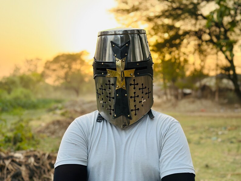 Knights Templar Helmet Authentic Medieval Armor Collectible for Cosplay ...