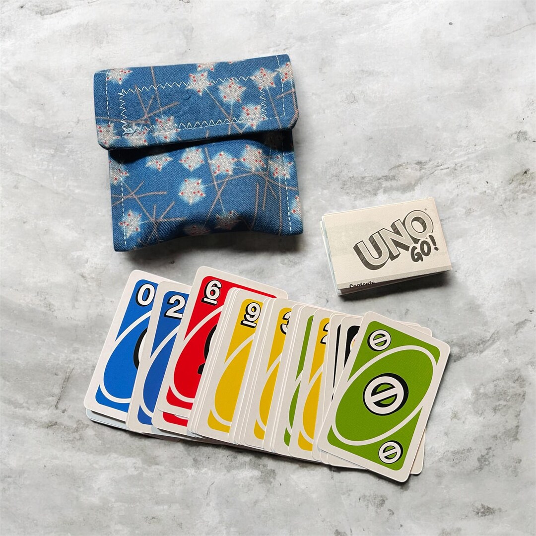Mini Uno Card Game: Travel Size With Handmade Storage Pouch - Etsy