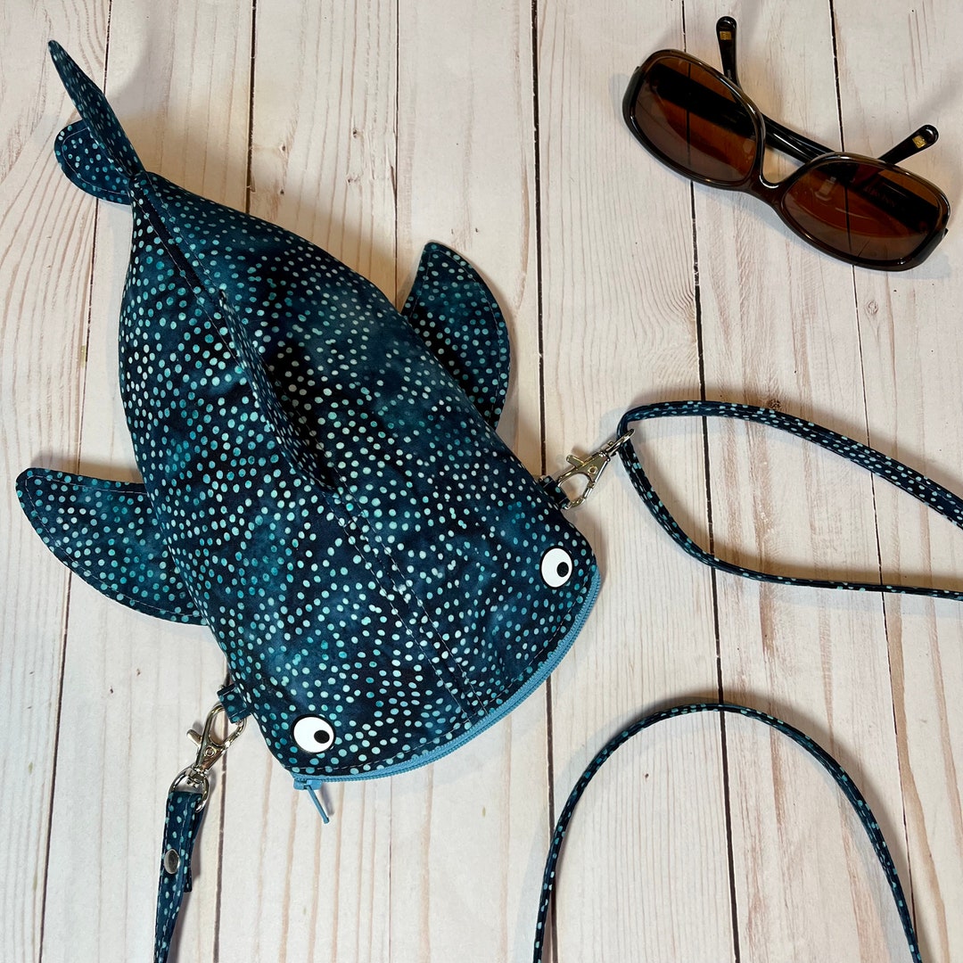 Dotted Whale Shark Crossbody Bag or Pencil Case - Inky - Etsy