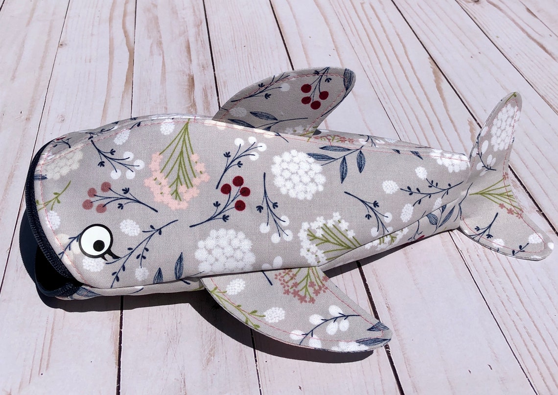 Gray Whale Shark Pencil Case Shark Pencil Pouch Zipper | Etsy