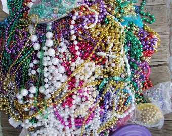 Mardi gras bead art | Etsy