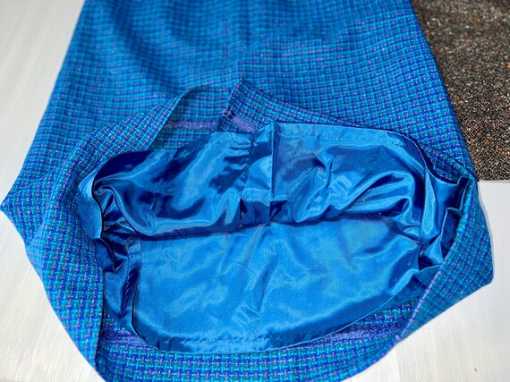 2 Vintage 1950's Wool Blue Plaid Pendleton Pencil Bro… - Gem