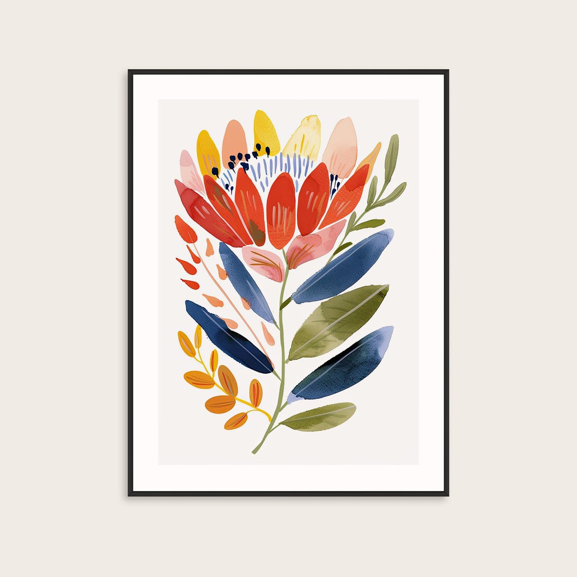 Australian Native Flowers Art Prints: Banksia, Wattle, Protea (digital ...