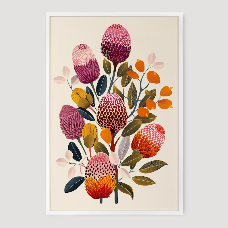 Banksia Boho Serenade Illustration, DIGITAL DOWNLOAD, Australian Native ...