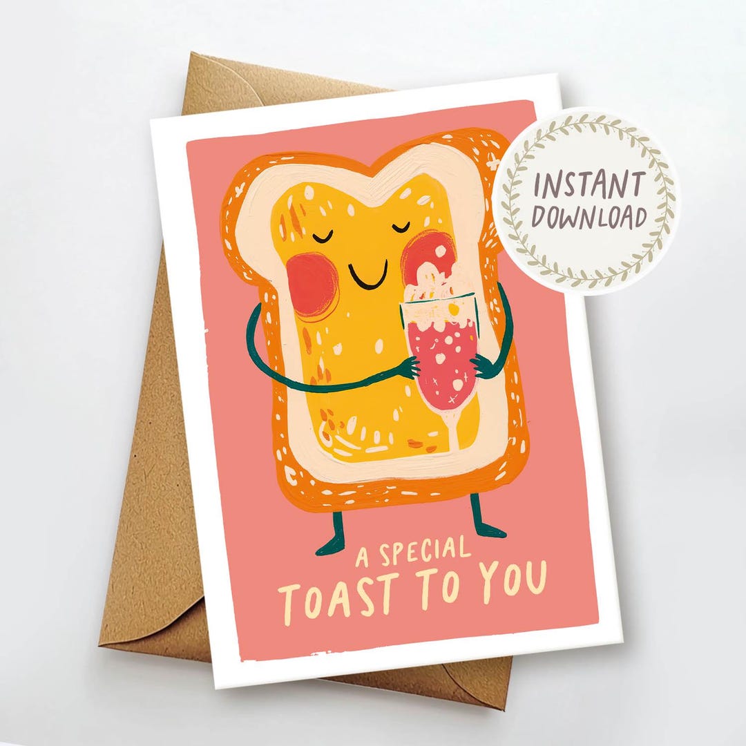 Funny Printable Congratulations Card Special Toast to You Funny Pun ...