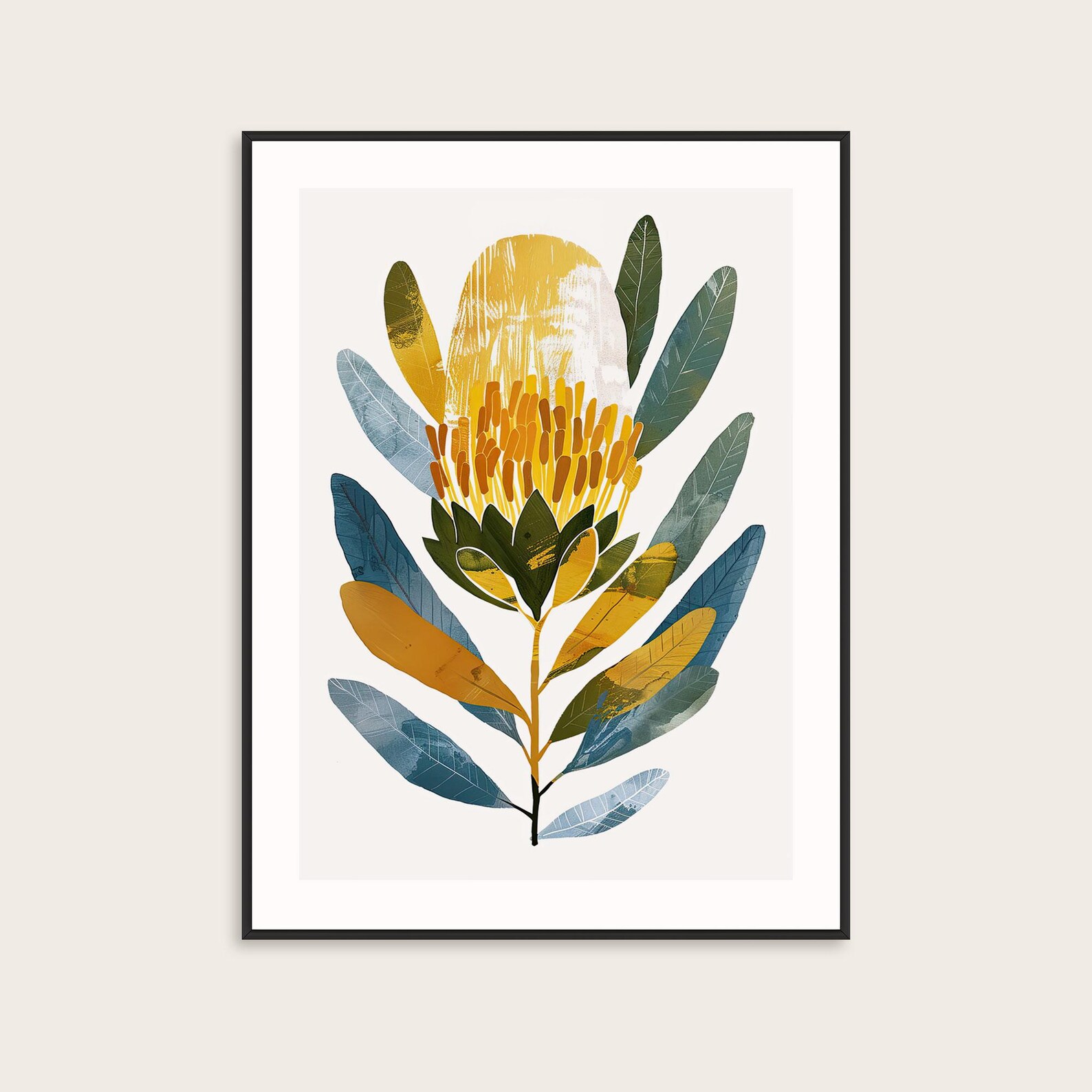 Australian Native Flowers Art Prints: Banksia, Wattle, Protea (digital ...