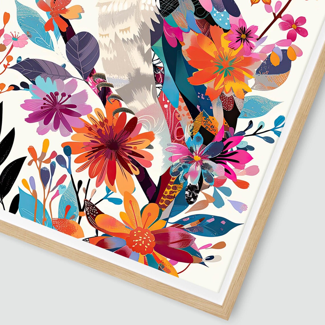 Kookaburra Bird Art Print, Australian Native Bird With Floral ...