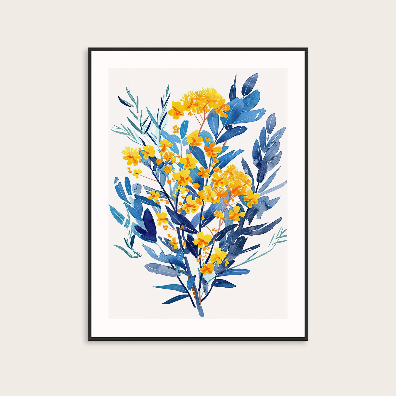 Australian Native Flowers Art Prints: Banksia, Wattle, Protea (digital ...