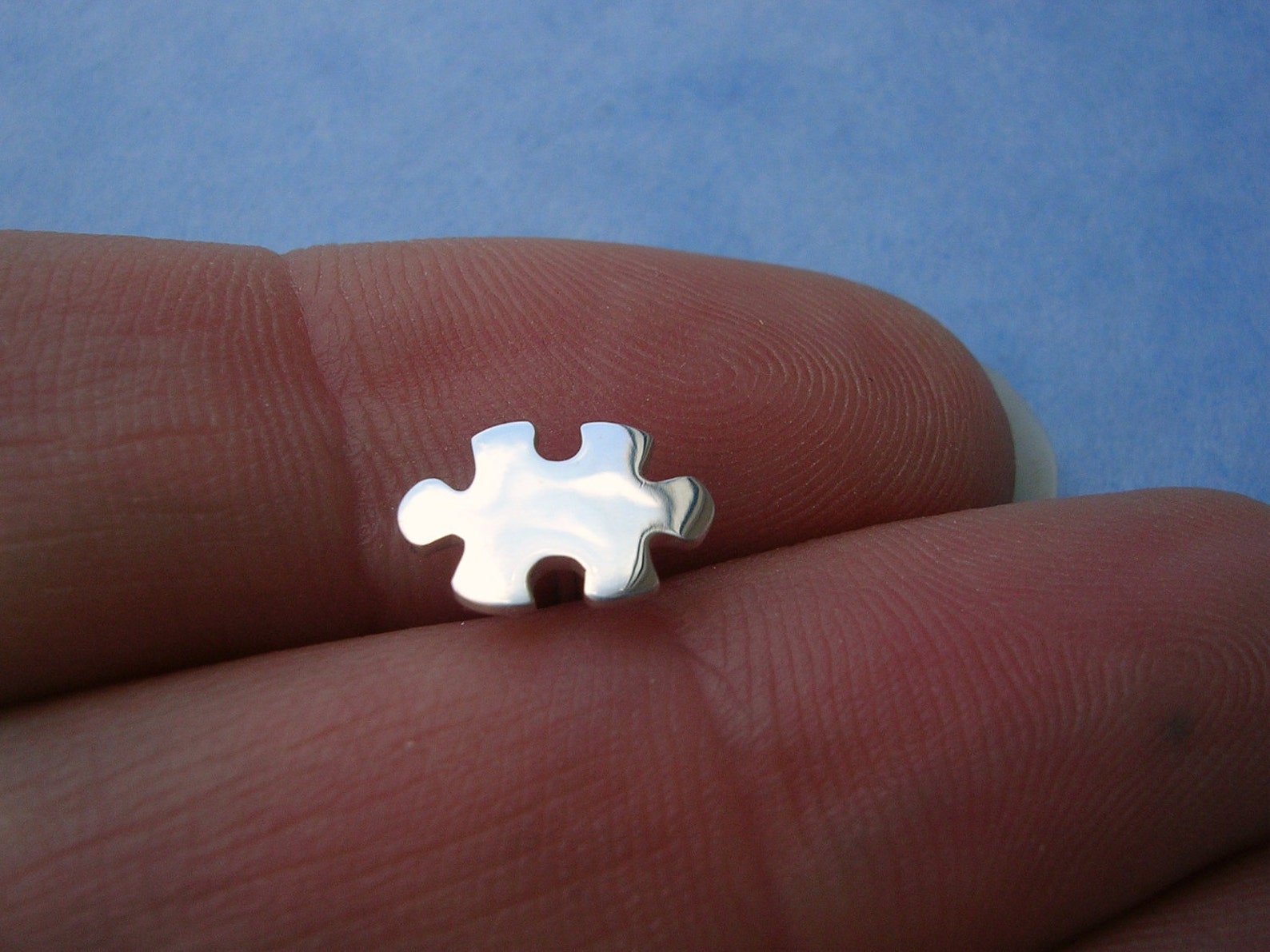 Mini Sterling Silver Puzzle Piece Earring Men's or - Etsy
