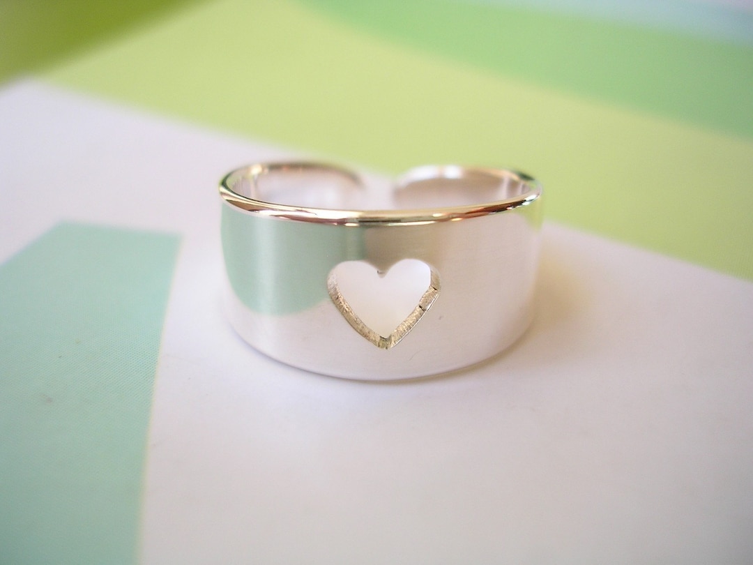 Silver Wide Heart Toe Ring - High Quality Sterling Silver - 9mm Wide - Etsy
