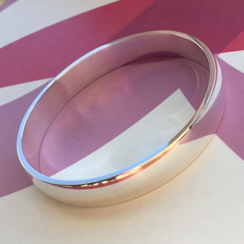Wide Silver Bangle - Etsy